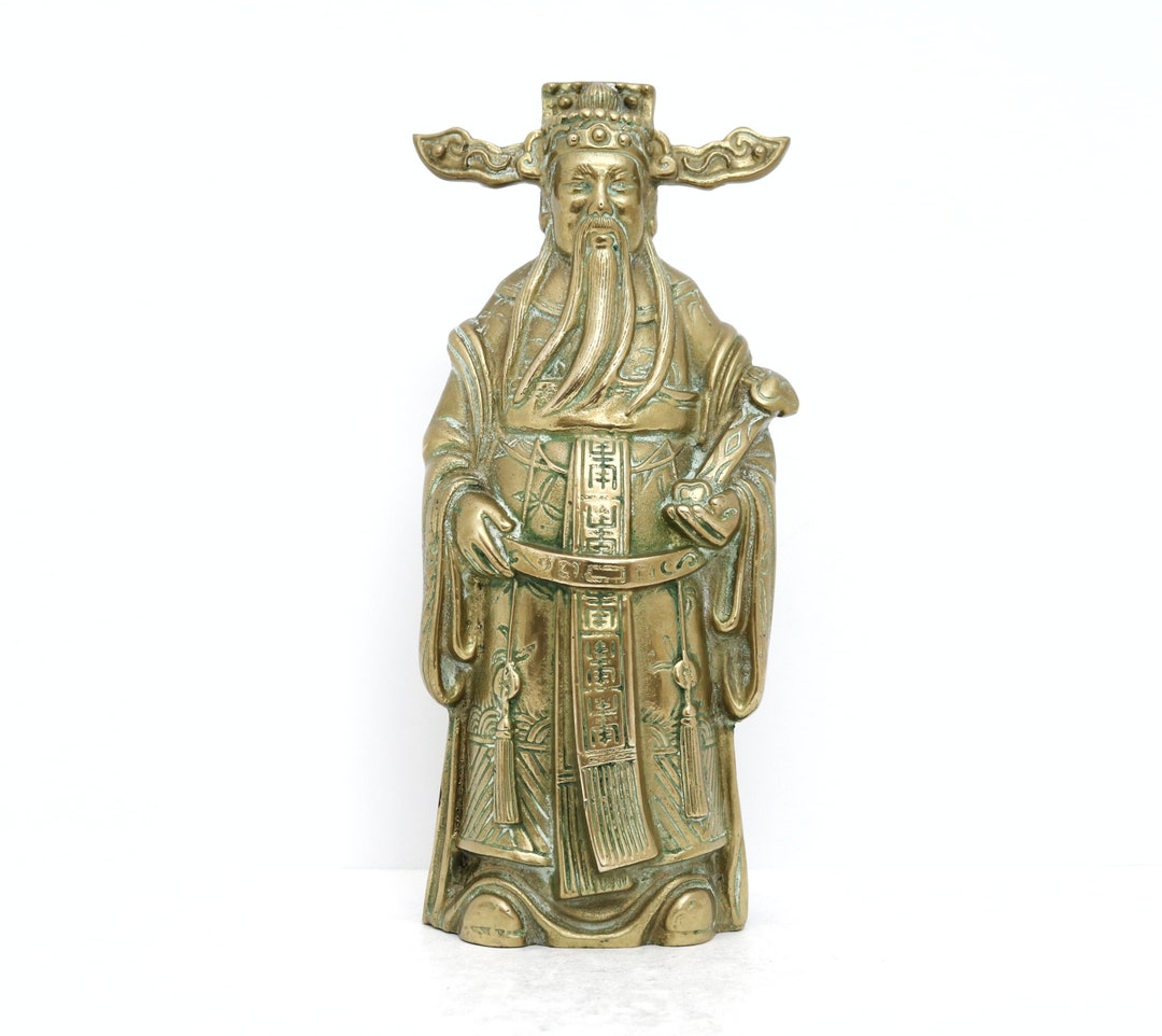 Brass Chinese Wise Man, Vintage Brass Man, Symbol of Wealth ...