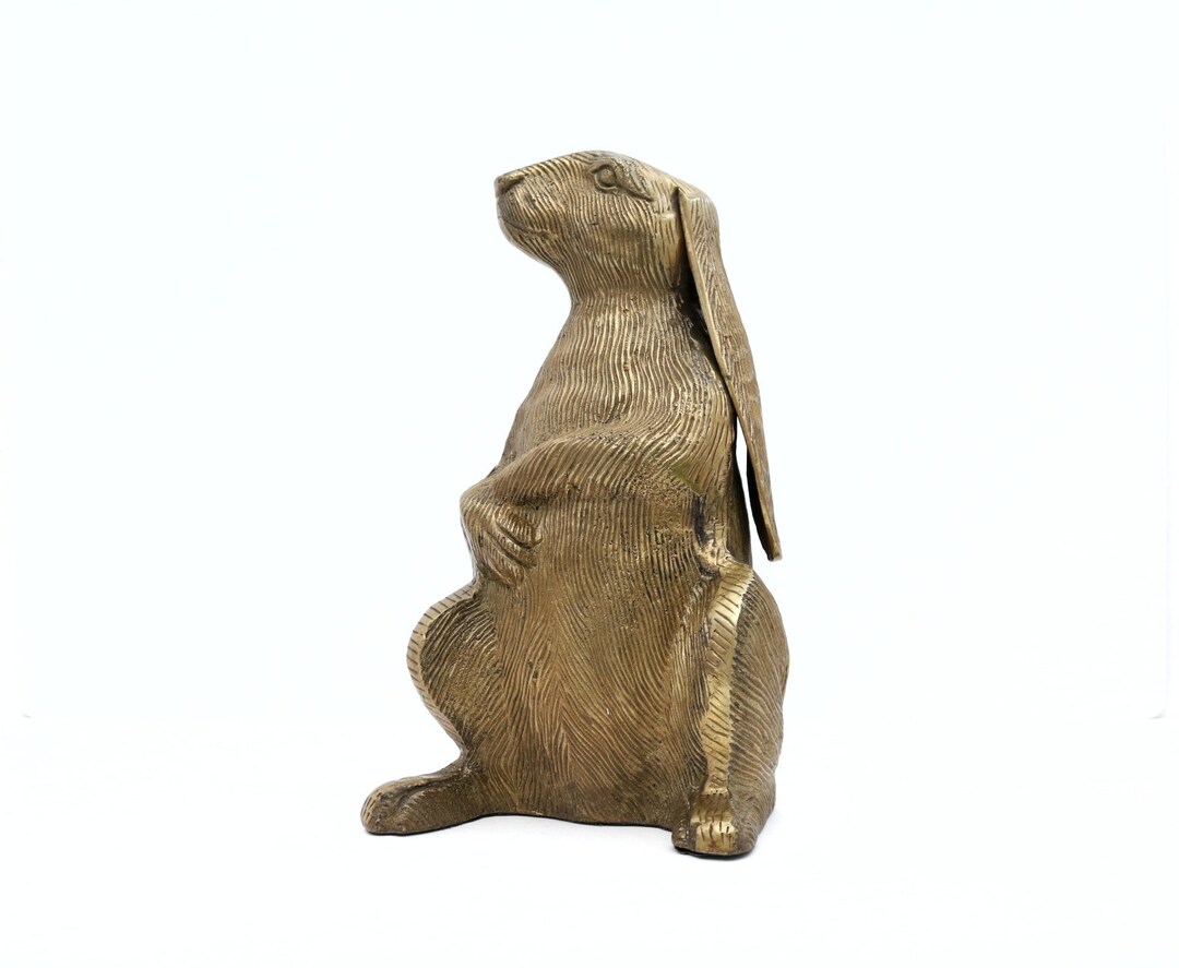 Large Brass Rabbit Figurine, Vintage Bunny, Woodland, Nature Inspired ...