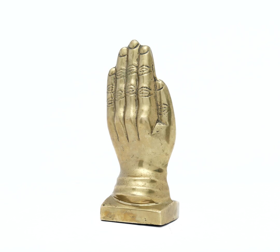 Single Brass Hand Bookend, One Vintage Hand Figurine, Open Palm Hand ...