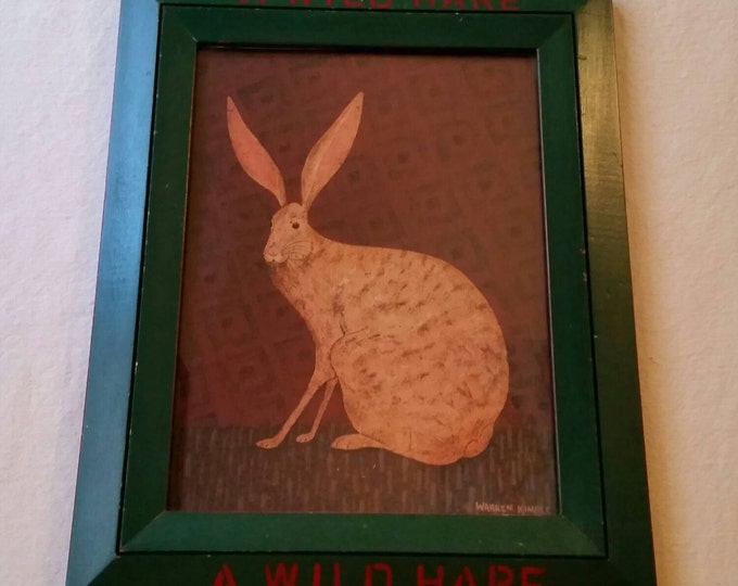 Warren Kimble Hare Print Folk Art Rabbit Animals Nature Inspired Art ...