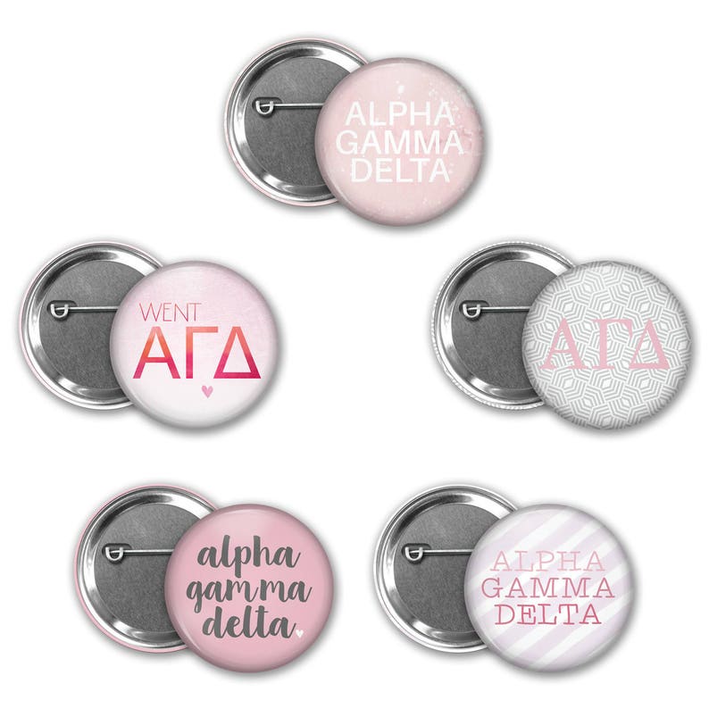 Alpha Gamma Delta Button Set Alpha Gam Pin Back Buttons - Etsy