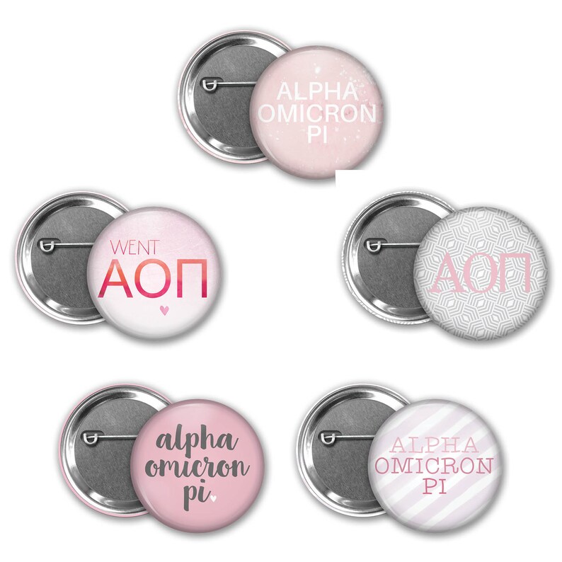 Alpha Omicron Pi Button Set AOII Pin Back Buttons Sorority | Etsy
