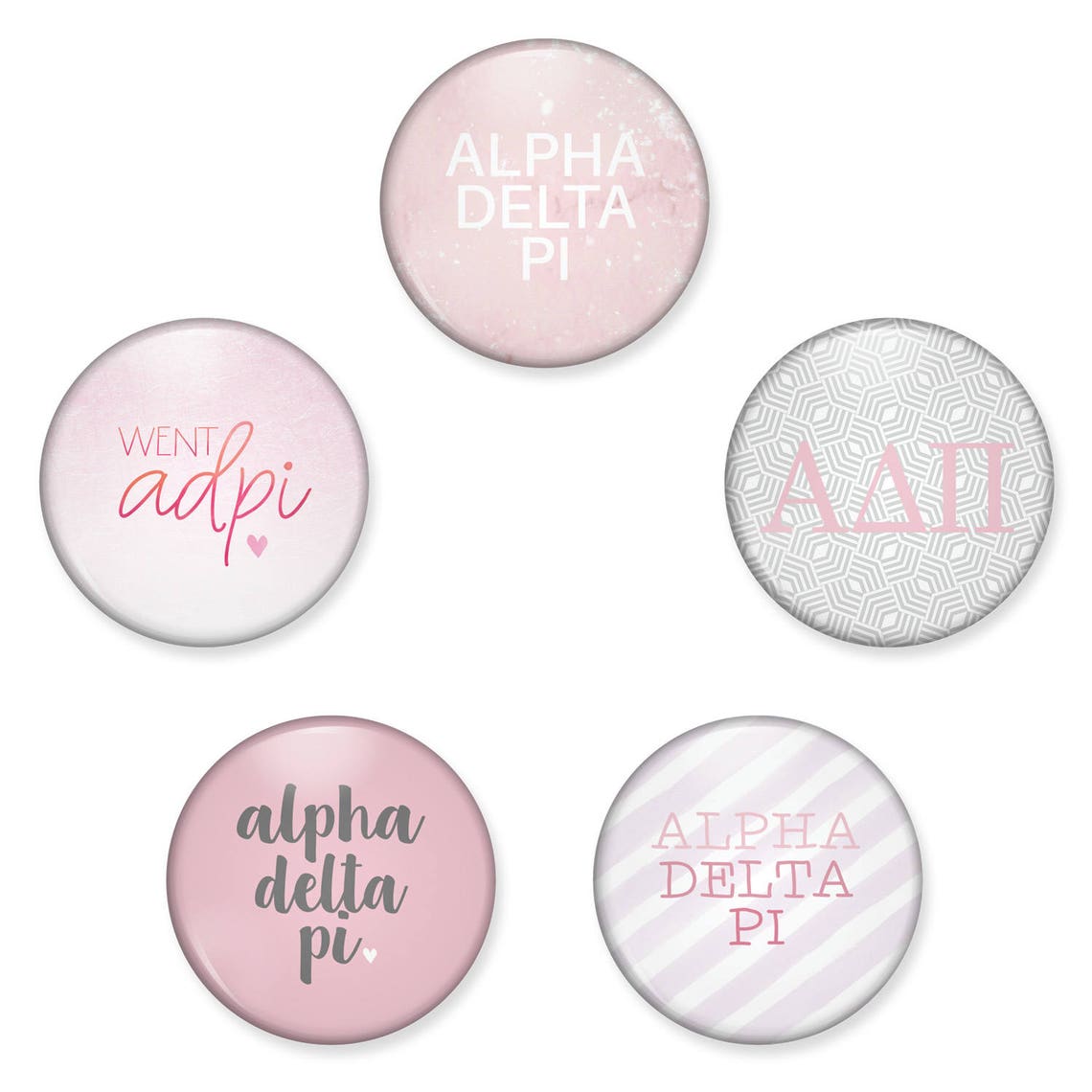Alpha Delta Pi Button Set ADPi Pin Back Buttons Sorority | Etsy