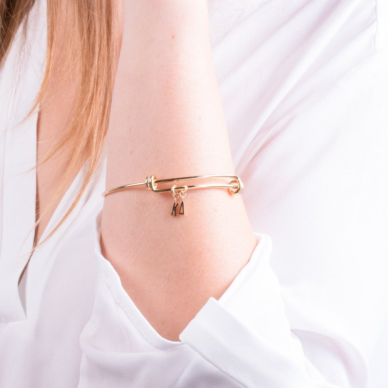 Kappa Delta Gift K D Greek Letter Charm Bangle KD Sorority - Etsy