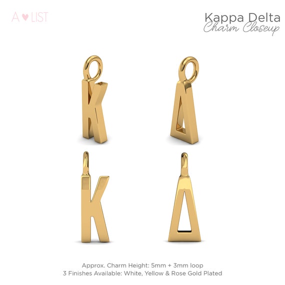 Kappa Delta Charms KD Sorority Greek Letter Charms Set of 2 | Etsy