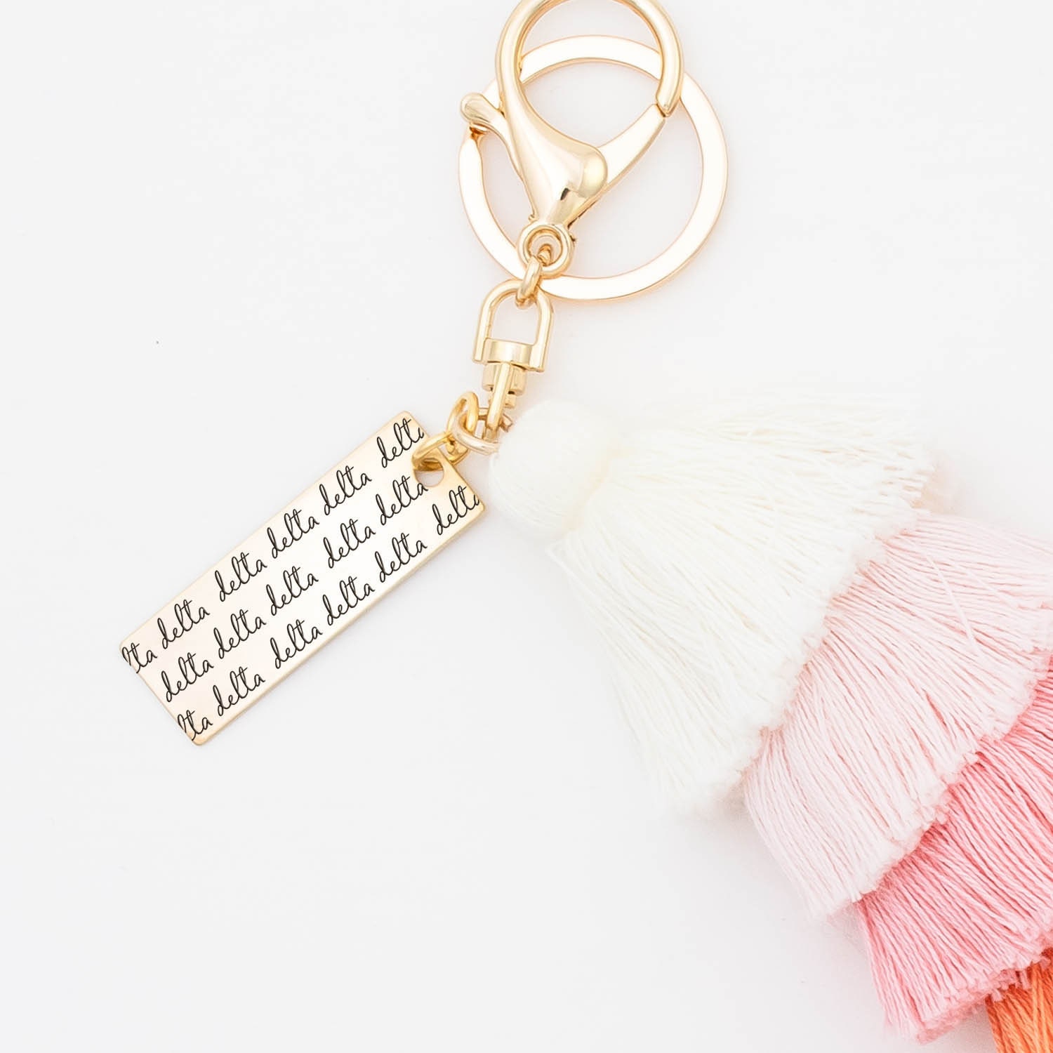 Delta Delta Delta Keychain Delta Tassel Keychain Tri Delta | Etsy