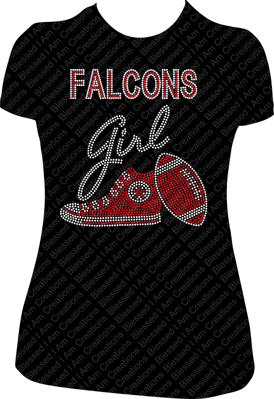 Falcons Girl Rhinestone Football Shirt - Etsy