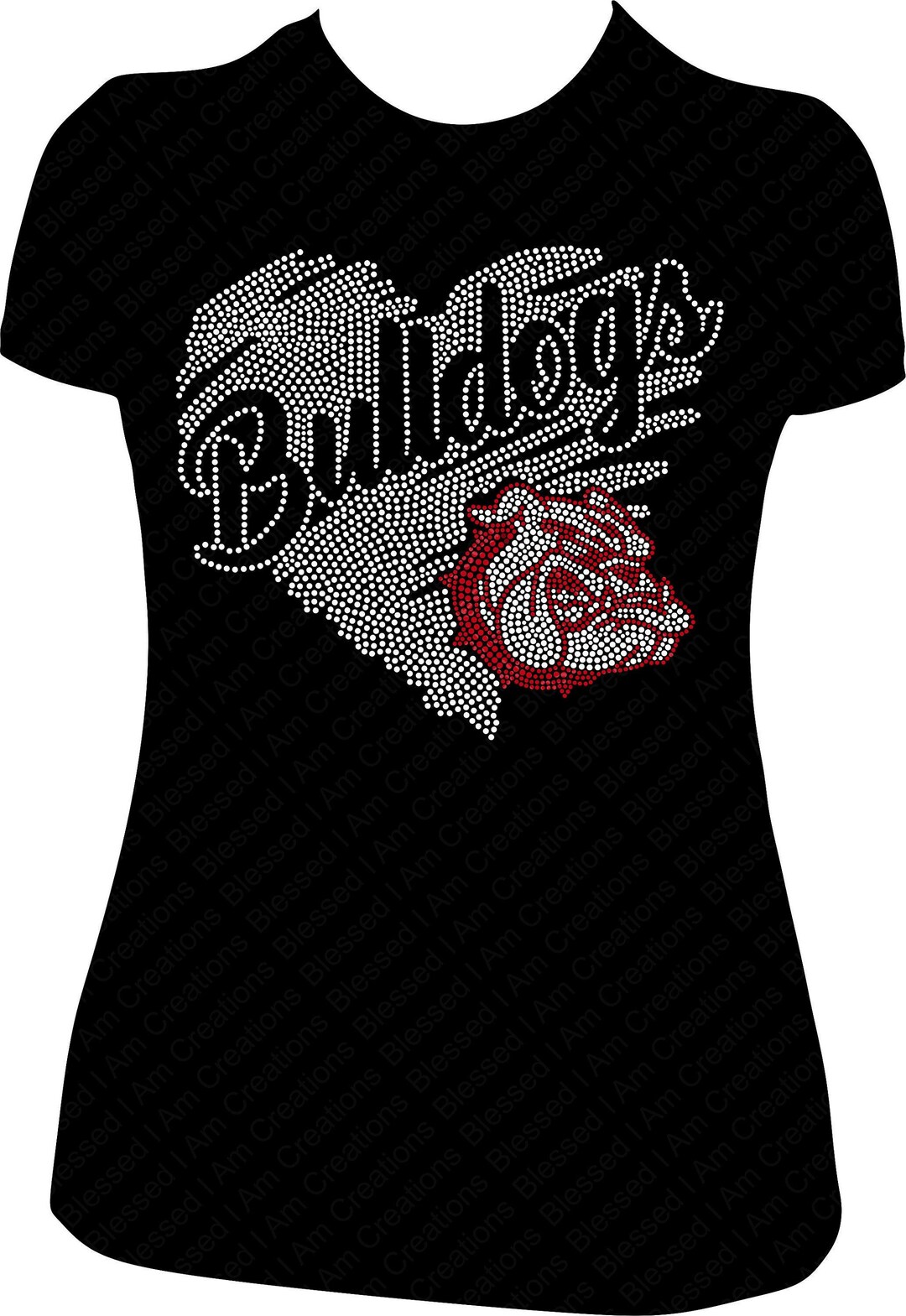 Bulldogs Rhinestone Heart Shirt: Bling T-shirt - Etsy