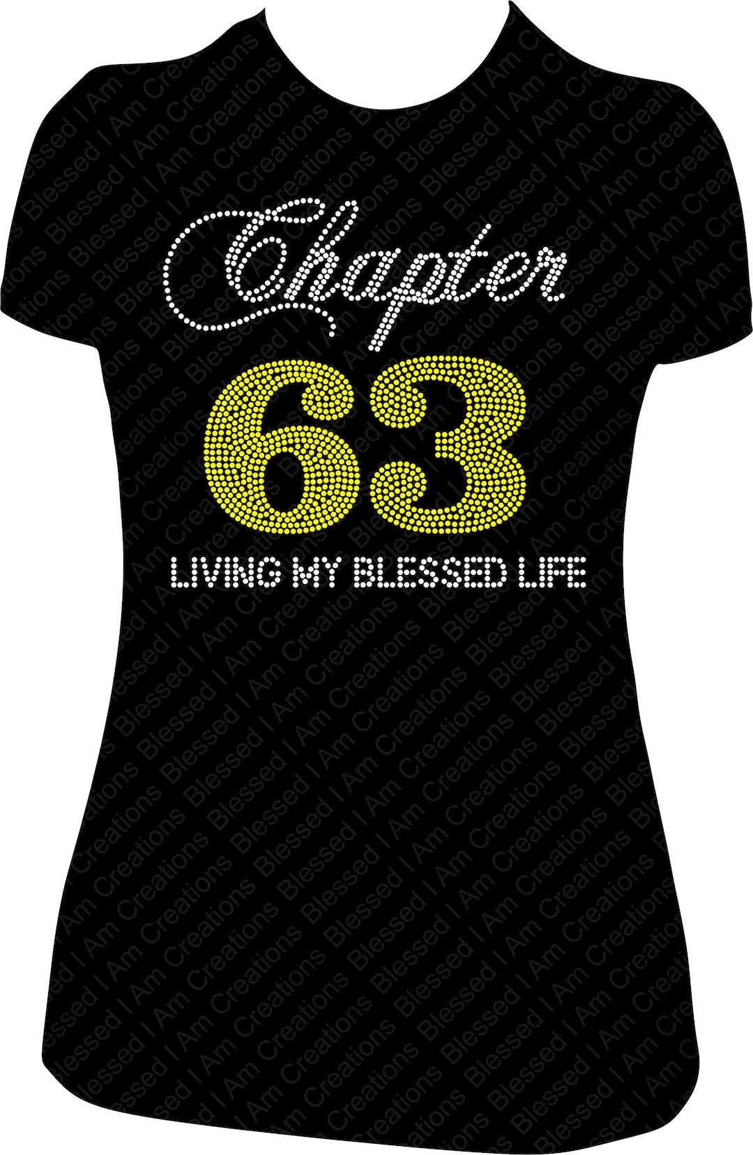 Chapter 63 Living My Blessed Life Birthday Shirt Women Rhinestone Shirt ...