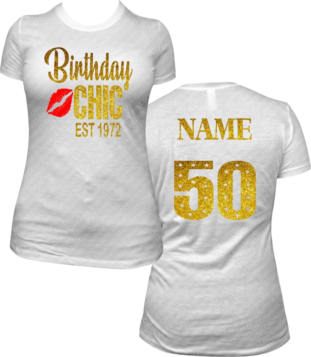 Birthday Chic Bling Shirt, Custom EST Bling Birthday Shirt, Birthday ...