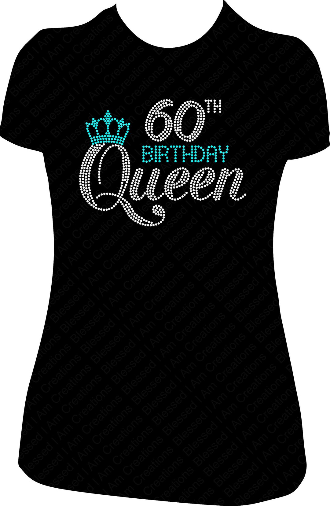 60th Birthday Queen Rhinestone Shirt 60 Birthday Queen Bling Shirt