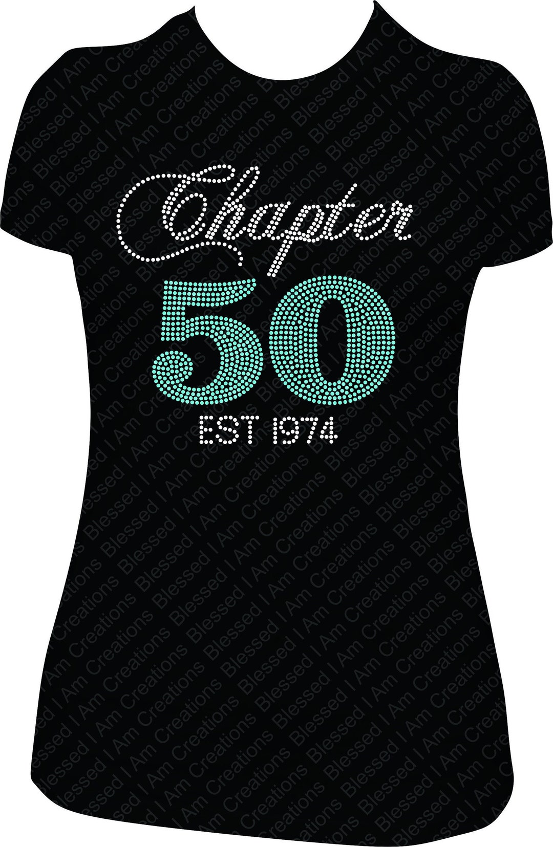 Chapter 50 EST 1974 Rhinestone Shirt, Rhinestone Birthday Shirt, 50th ...