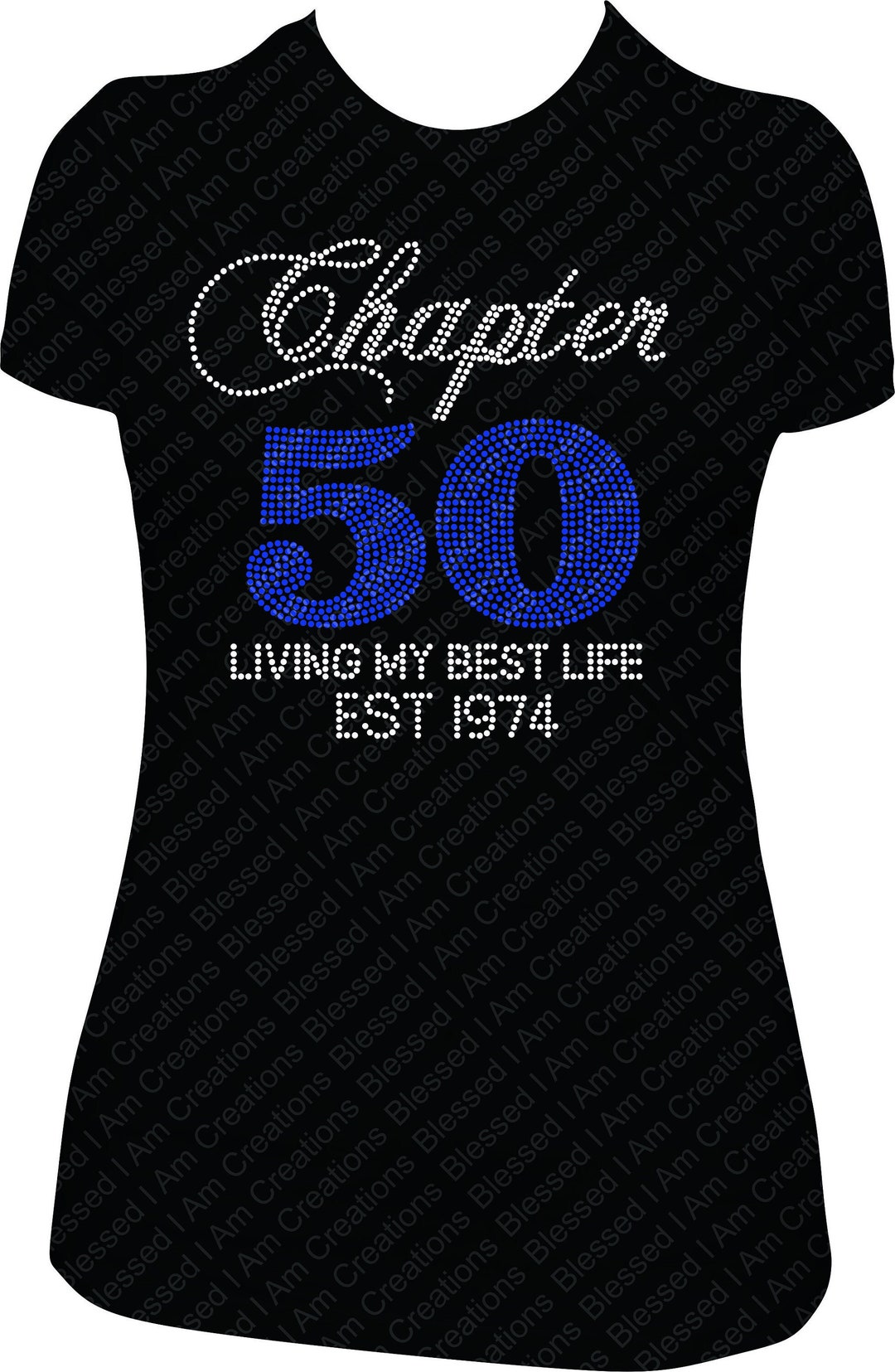 Chapter 50 Living My Best Life EST Rhinestone Shirt, Chapter 50 Bling ...