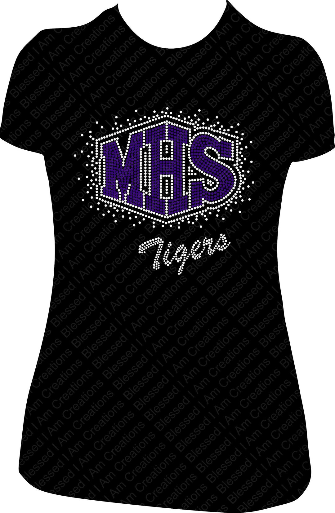 MHS Tigers Rhinestone Shirt Bling Shirt Mom Rhinestone Bling Shirt ...