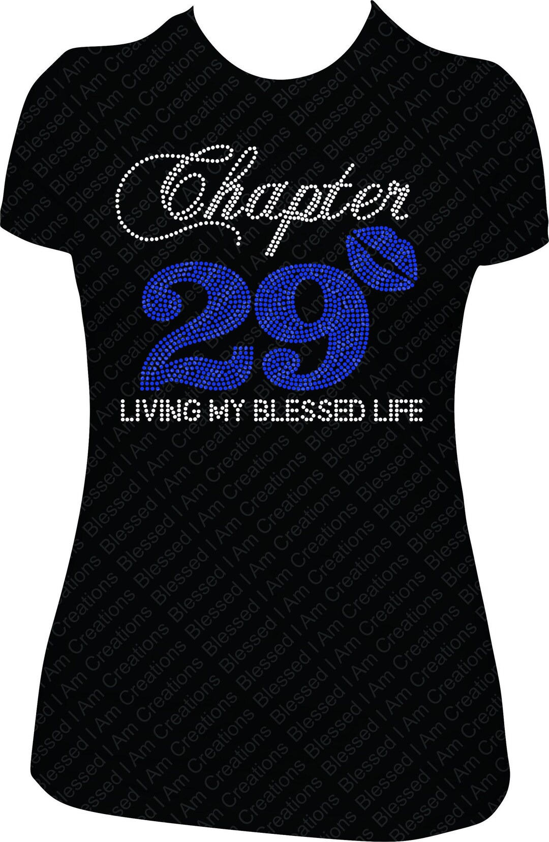 Chapter 29 Living My Blessed Life Rhinestone Shirt, 29th Birthday Bling ...