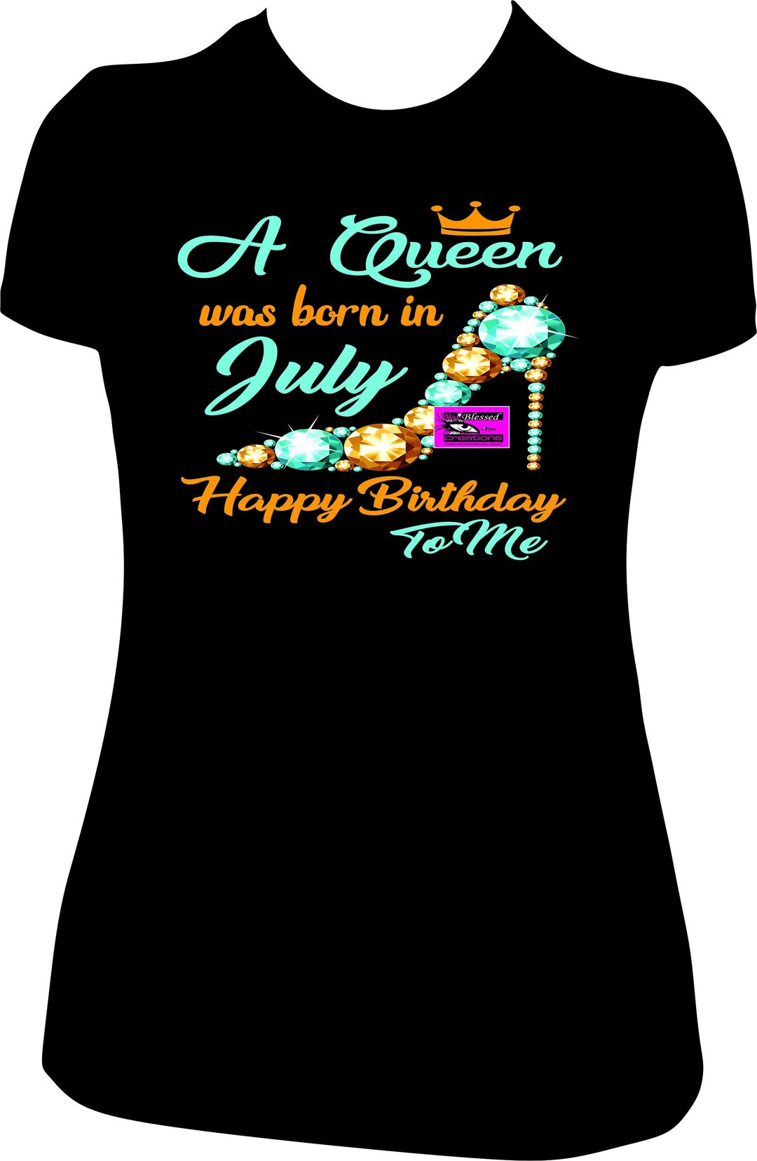 A Queen Was Born in July July Queen Birthday Shirt Women Adult Birthday ...