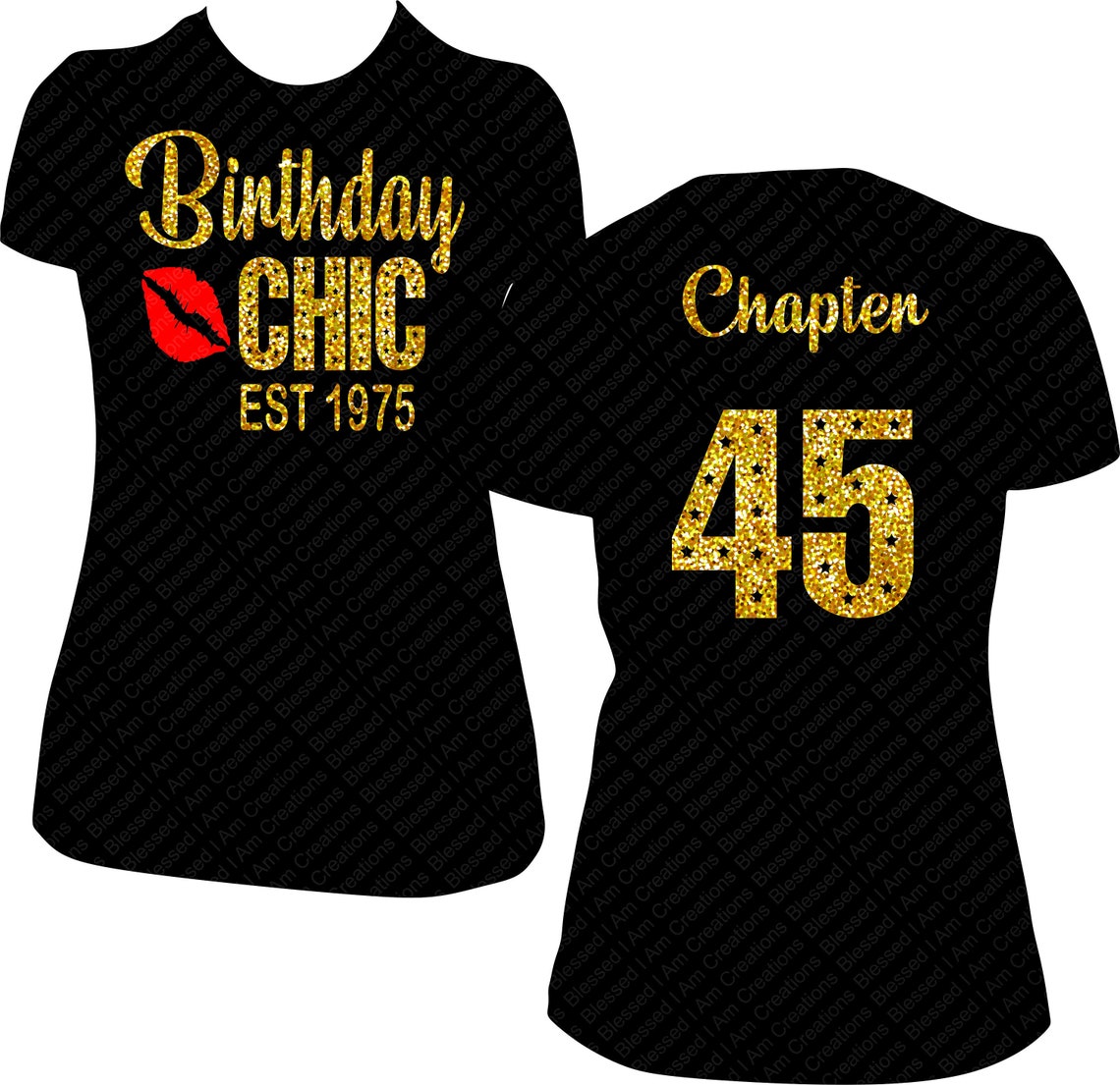 Birthday Chic Est Date Birthday Shirt Women Bling Shirt Gold Etsy