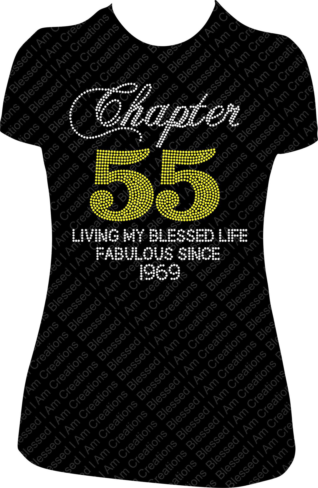Stepping Into My 55th Birthday Fabulous Since 1969 Bling T Shirt, 55 ...