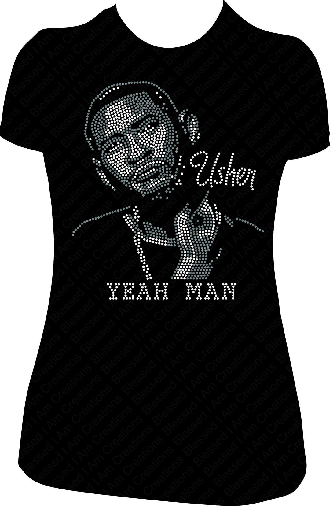 Usher Rhinestone Shirt: Handmade Bling Tee - Etsy