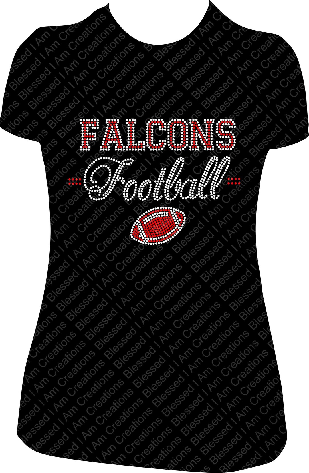 Falcons Football Rhinestone Shirt: Handmade Bling Tee - Etsy