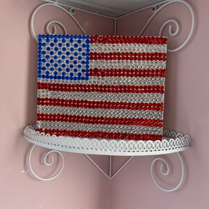 Rhinestone American Flag Canvas - Etsy