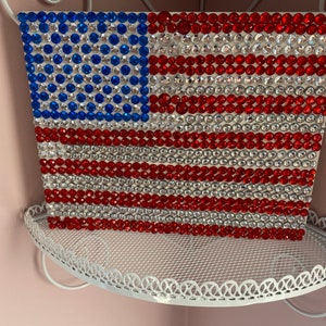 Rhinestone American Flag Canvas - Etsy