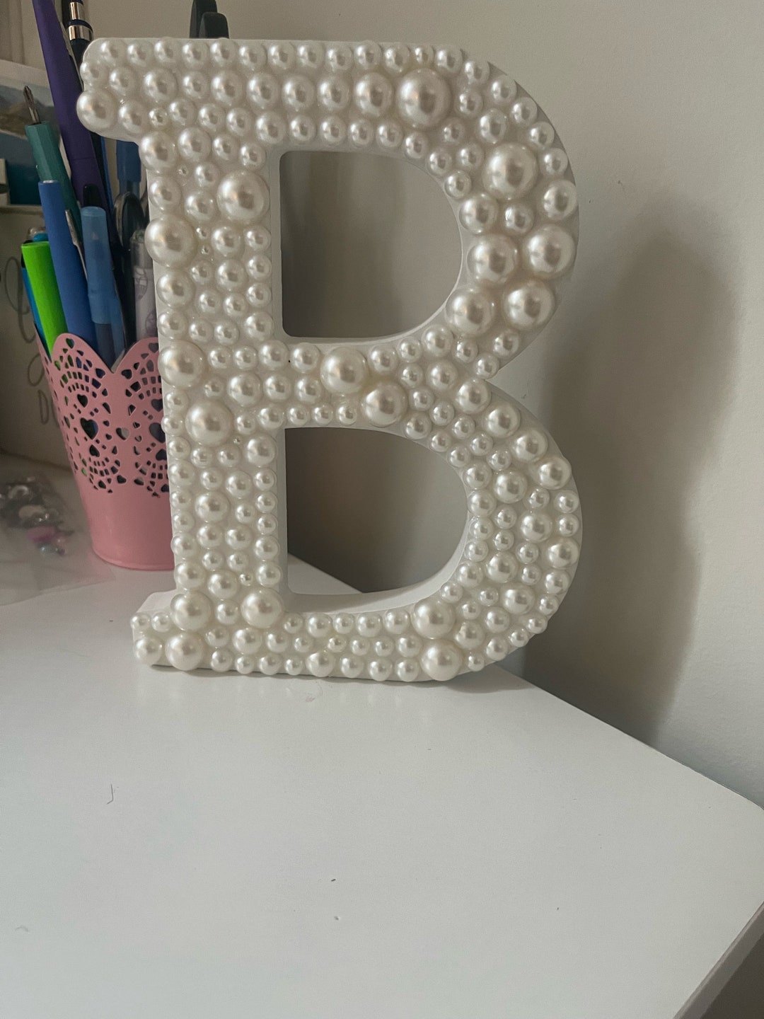 Customizable Pearl Embellished Letter - Etsy