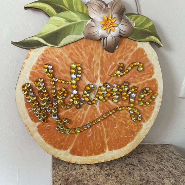 Rhinestone Welcome Sign - Etsy