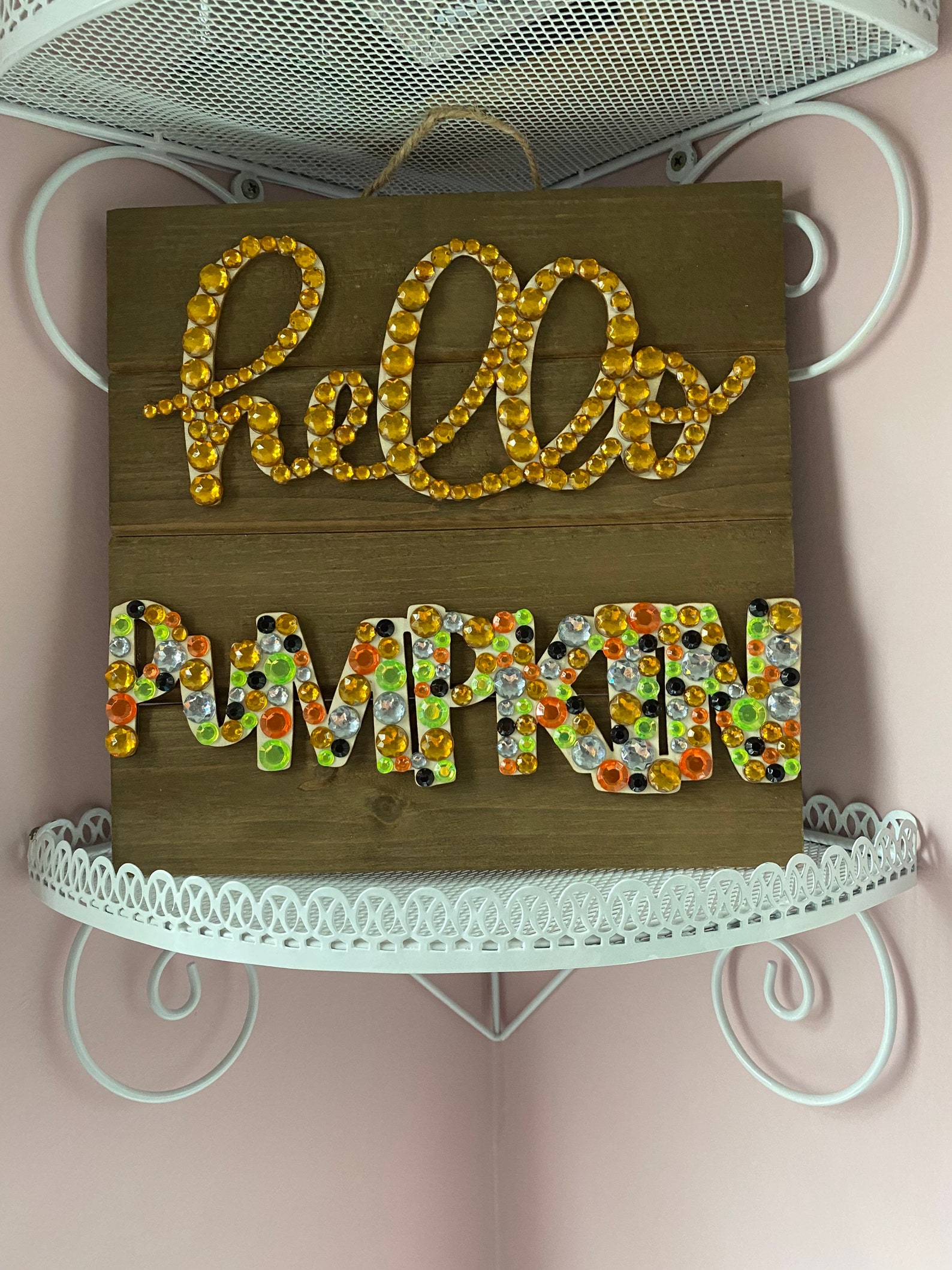 Hello Pumpkin Wooden Rhinestone Sign - Etsy