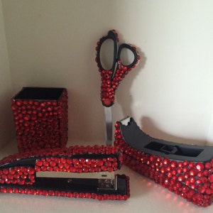 Customizable Rhinestone Desk Set - Etsy