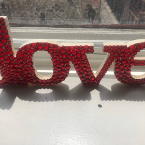 Customizable Rhinestone Wooden LOVE Sign - Etsy