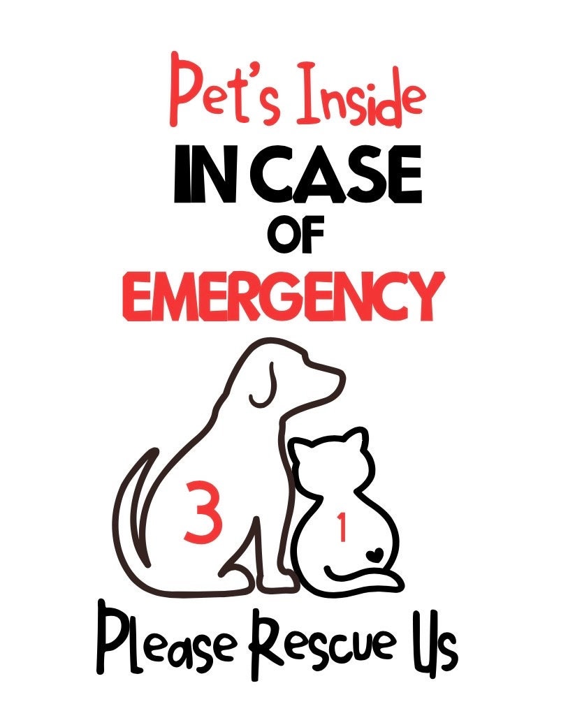 Pet Emergency Decal - in Case of Emergency Deal- Pet Rescue Decal - Etsy