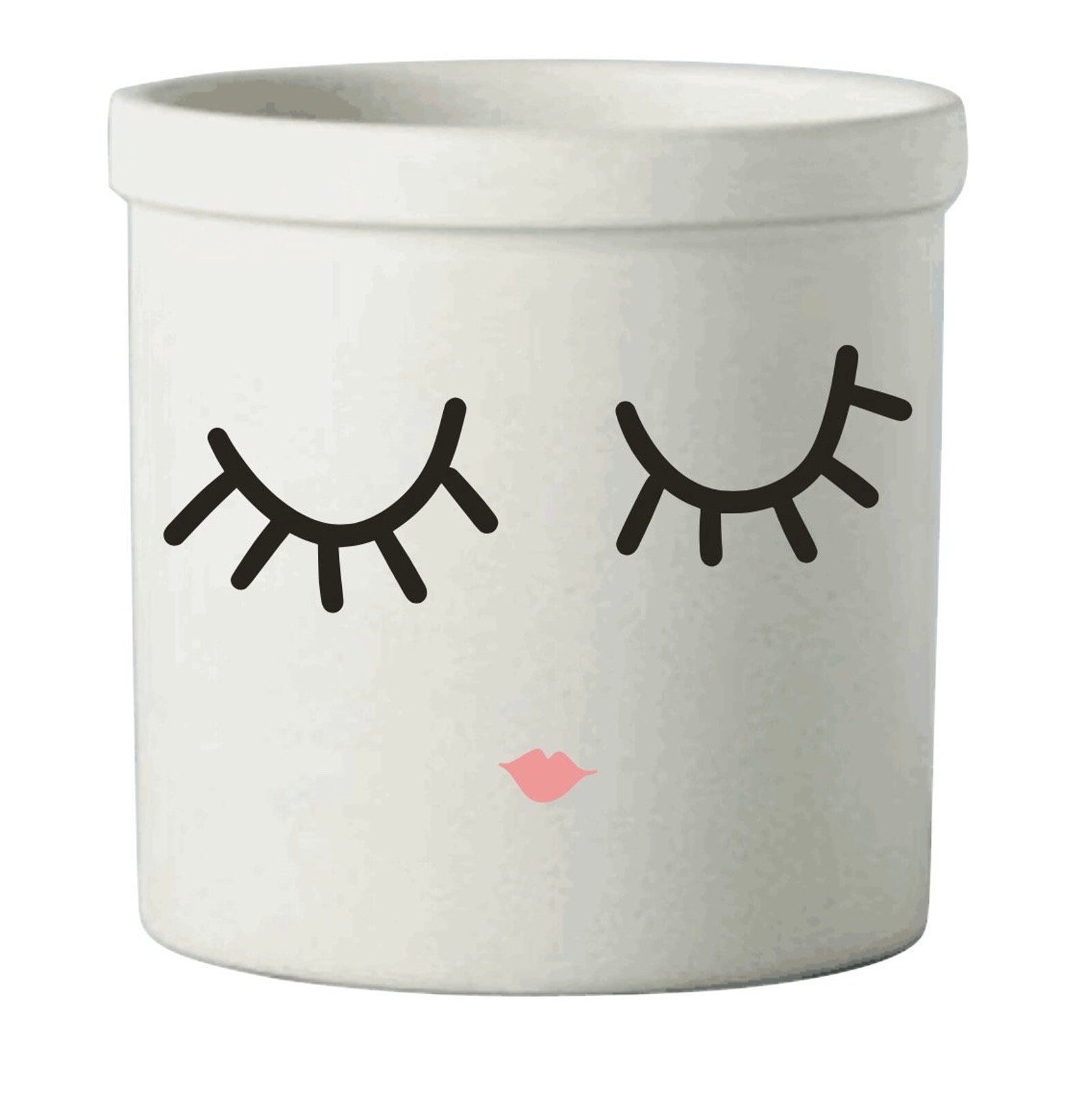 Face Decal for Flower Pot - Vinyl Decal - Flower Pot Sticker ...
