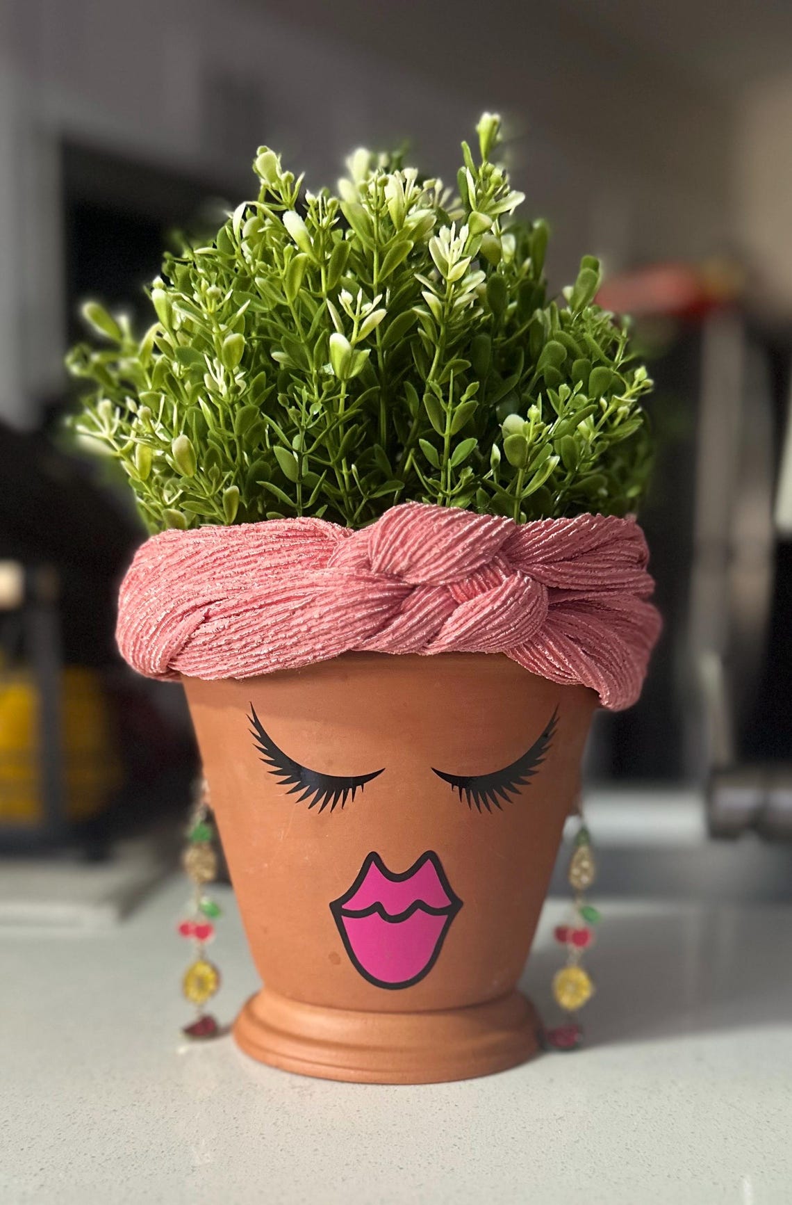 Face Decal for Flower Pot - Vinyl Decal - Flower Pot Sticker ...