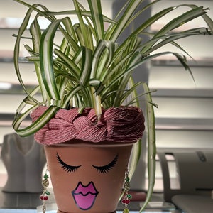 Face Decal for Flower Pot - Vinyl Decal - Flower Pot Sticker ...