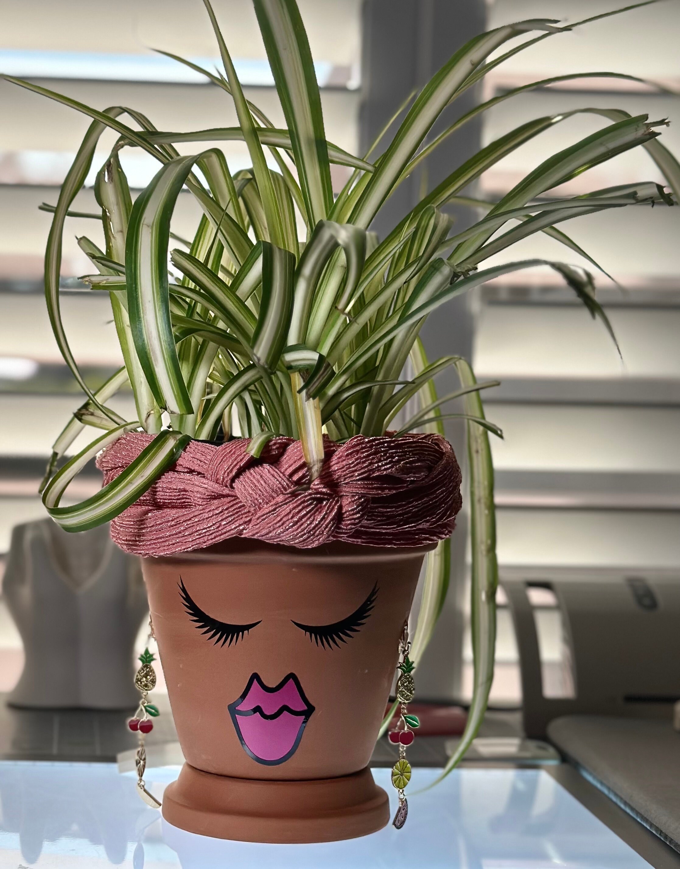 Face Decal for Flower Pot - Vinyl Decal - Flower Pot Sticker ...