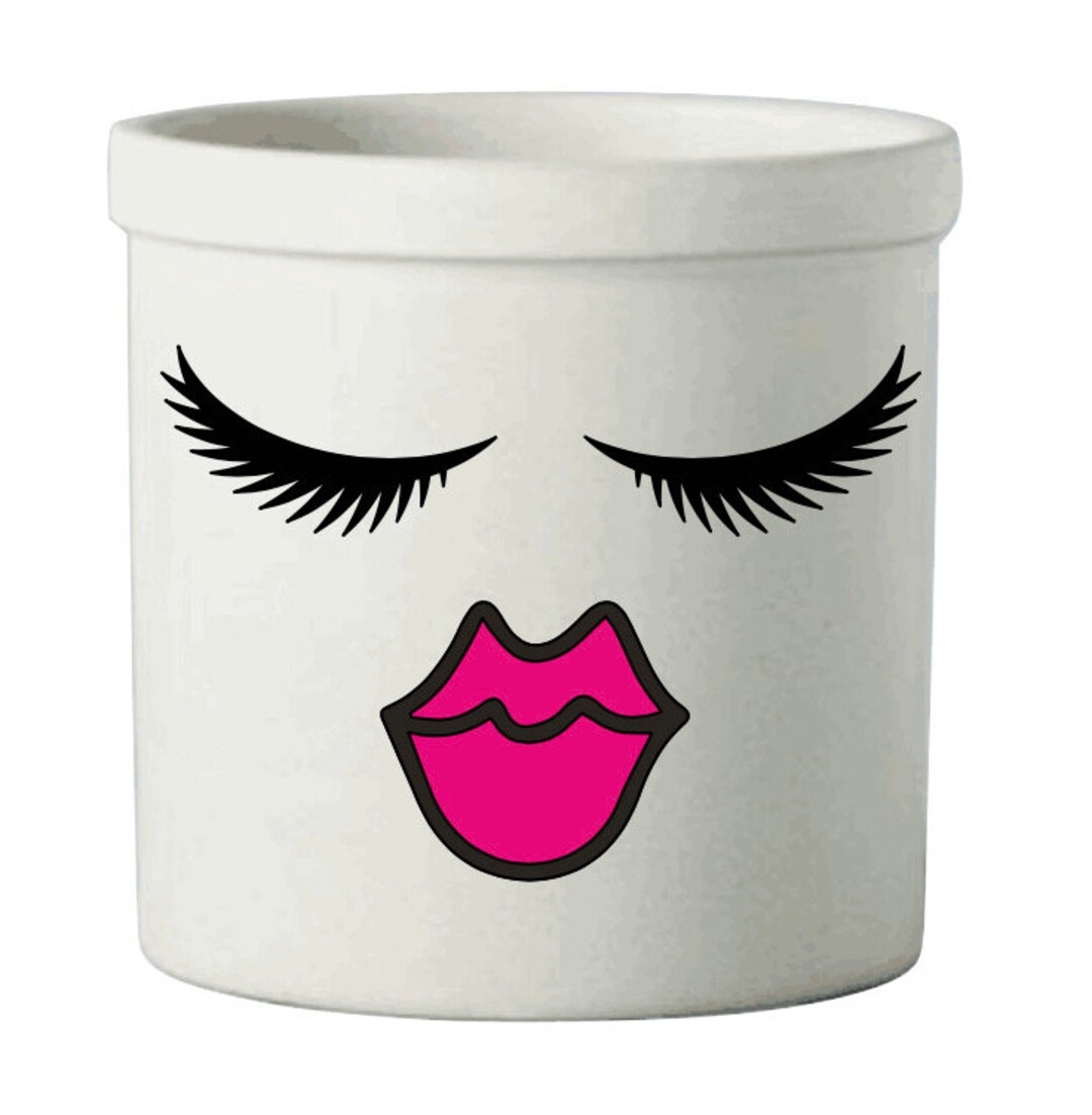 Face Decal for Flower Pot - Vinyl Decal - Flower Pot Sticker ...