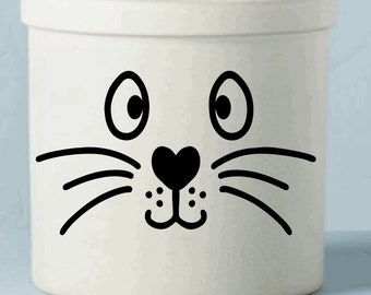 Face Decal for Flower Pot - Vinyl Decal - Flower Pot Sticker ...