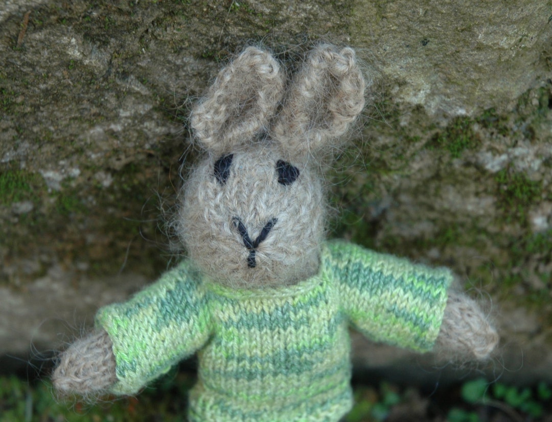MINI BUNNY Plush Knitted All Natural Mohair Luxury Stuffed Animal ...