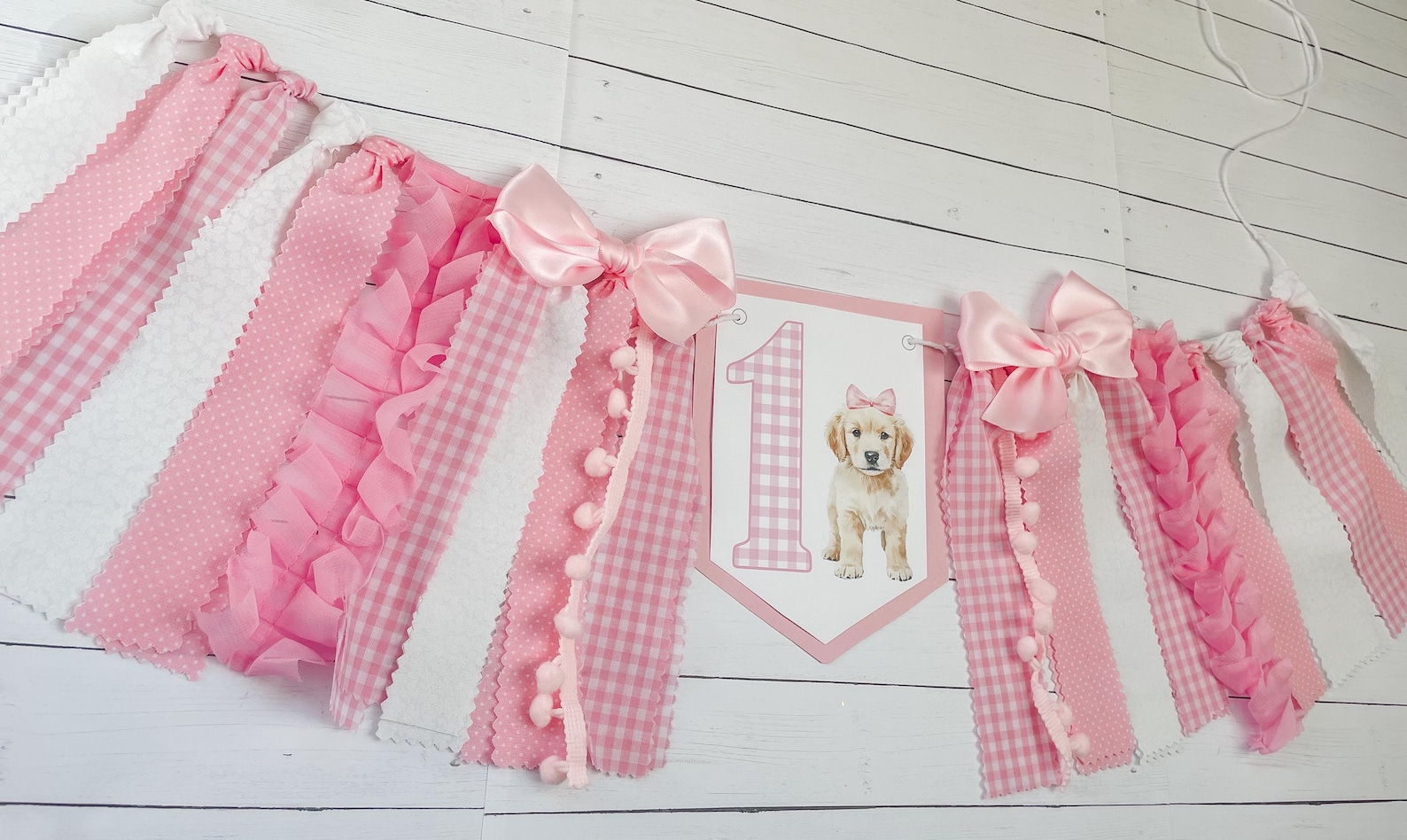 Preppy Puppy 1st Birthday High Chair Fabric Banner, High Chair Banner ...