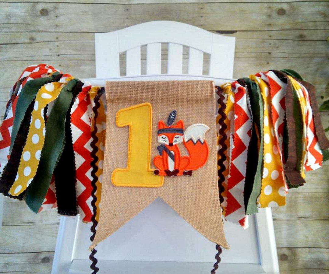 Tribal Fox High Chair Banner Indian Fox Highchair Banner - Etsy