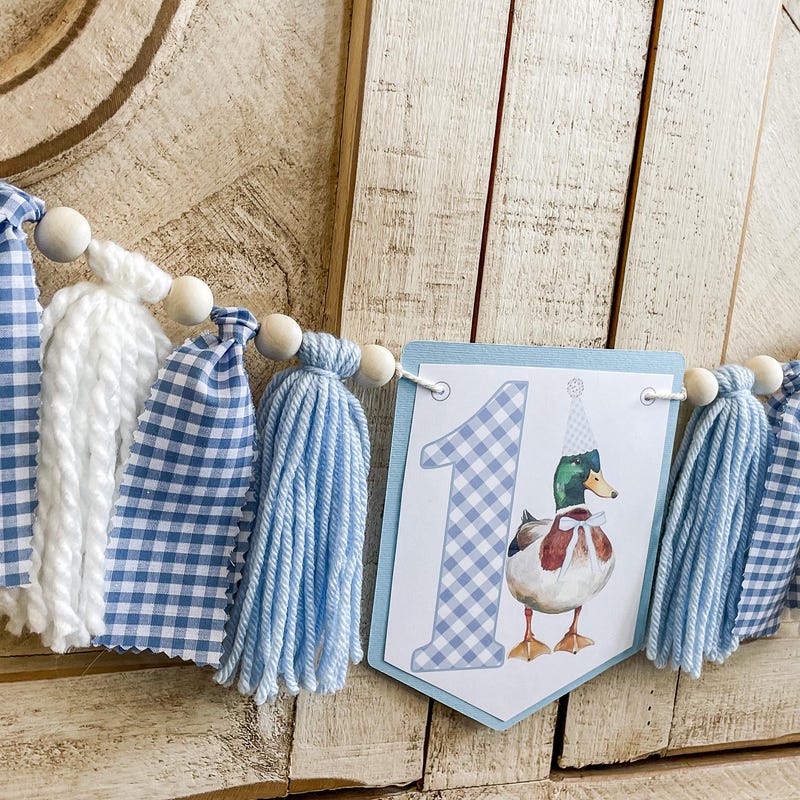 Gingham Tassel Banner - Etsy