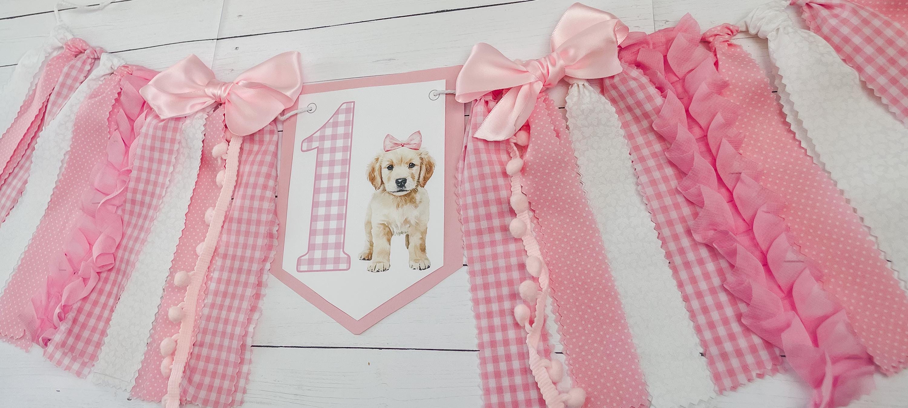Preppy Puppy 1st Birthday High Chair Fabric Banner, High Chair Banner ...