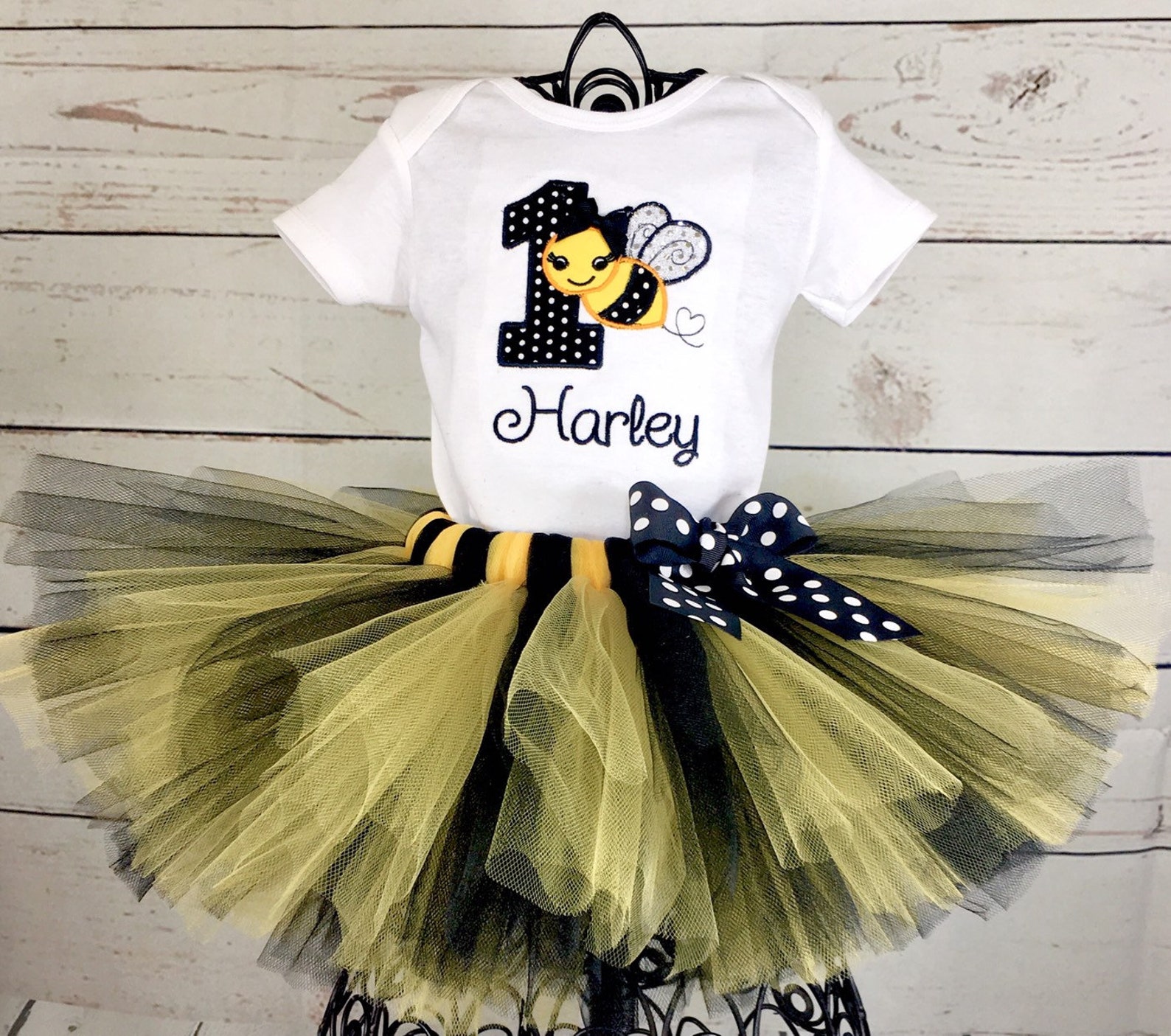 Bee 1st Birthday Tutu Outfit Bumble Bee Yellow and Black - Etsy