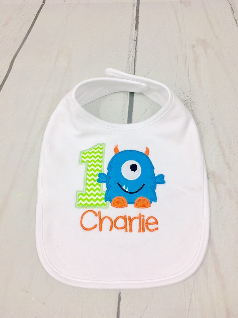 Monster 1st Birthday High Chair Banner Birthday Bib Boy - Etsy
