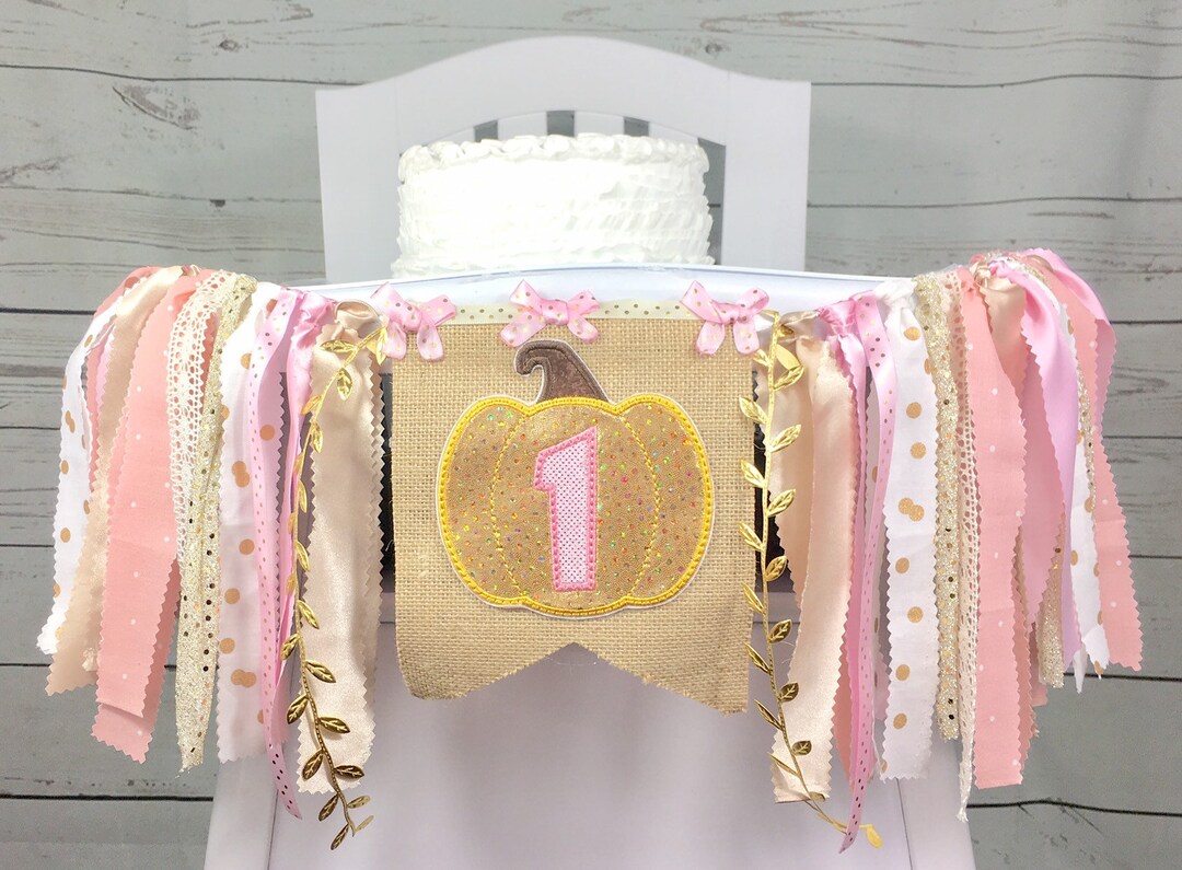 Pumpkin 1st Birthday High Chair Banner, Pumpkin Patch, Autumn Fall ...