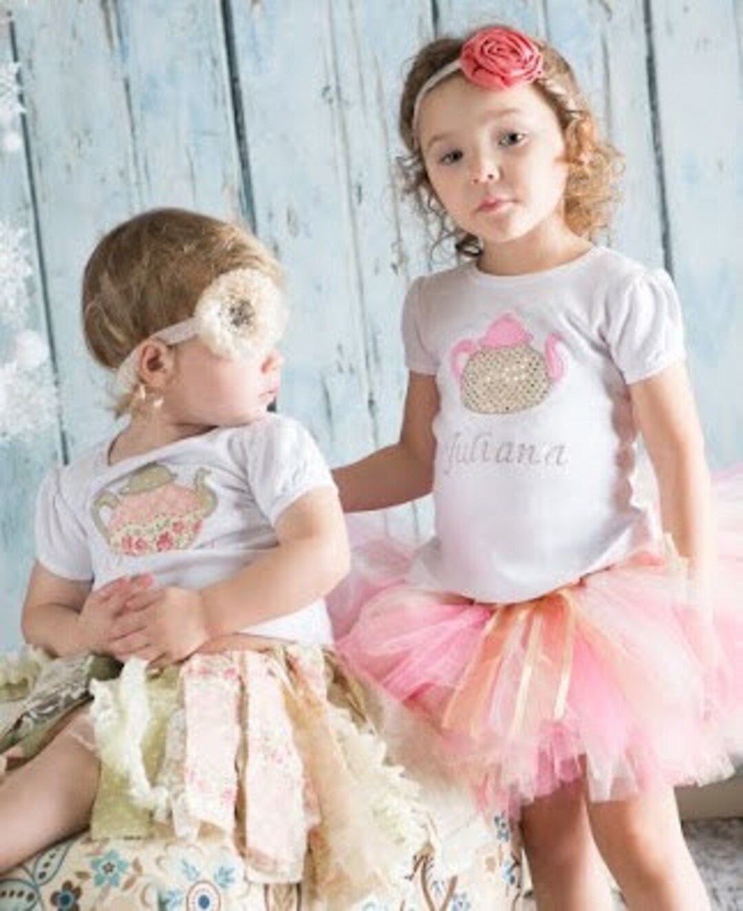 Tea Party Birthday Fabric Tutu Outfit With Matching Headband, Teapot ...