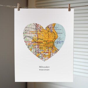 Milwaukee Wisconsin Heart Map Print Wisconsin State Art - Etsy