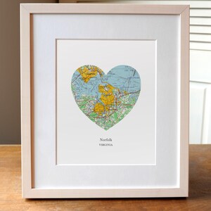 Norfolk Virginia Heart Map Print, Norfolk Map Art, Custom City Print ...