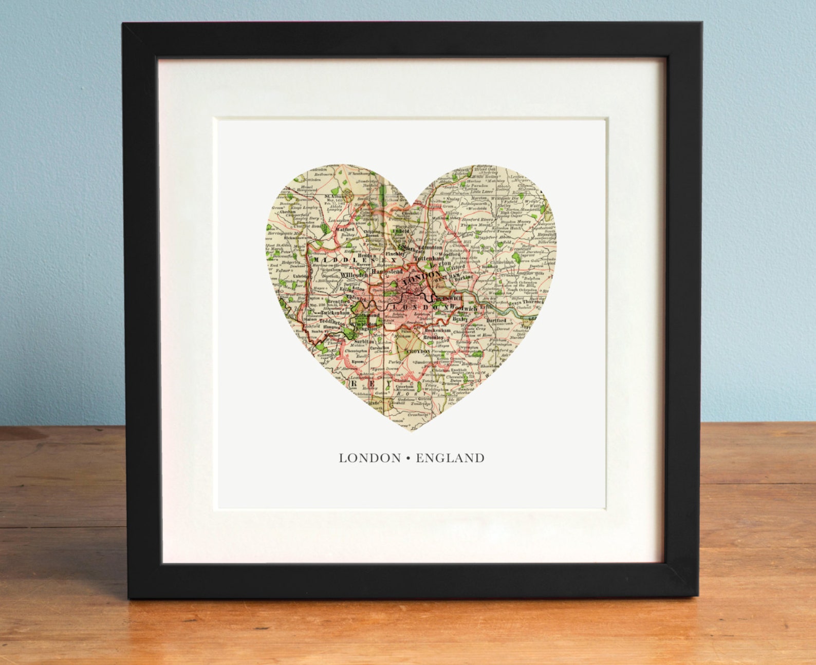 London Heart Map London Map England Map Art Vintage Map - Etsy